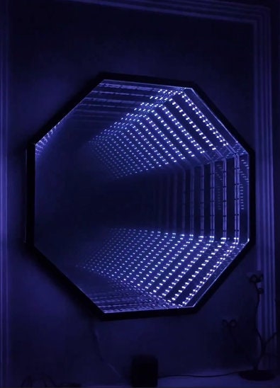 Infinity Mirror Octagon LED Wall Lamp, Animated RGB Colour Changing ...