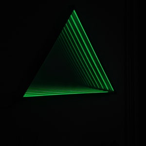 Infinity Mirror Triangle LED Wall Lamp, Geometric RGB Colour Changing ...
