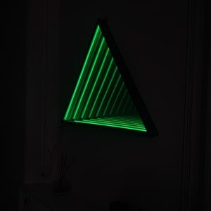 Infinity Mirror Triangle LED Wall Lamp, Geometric RGB Colour Changing ...