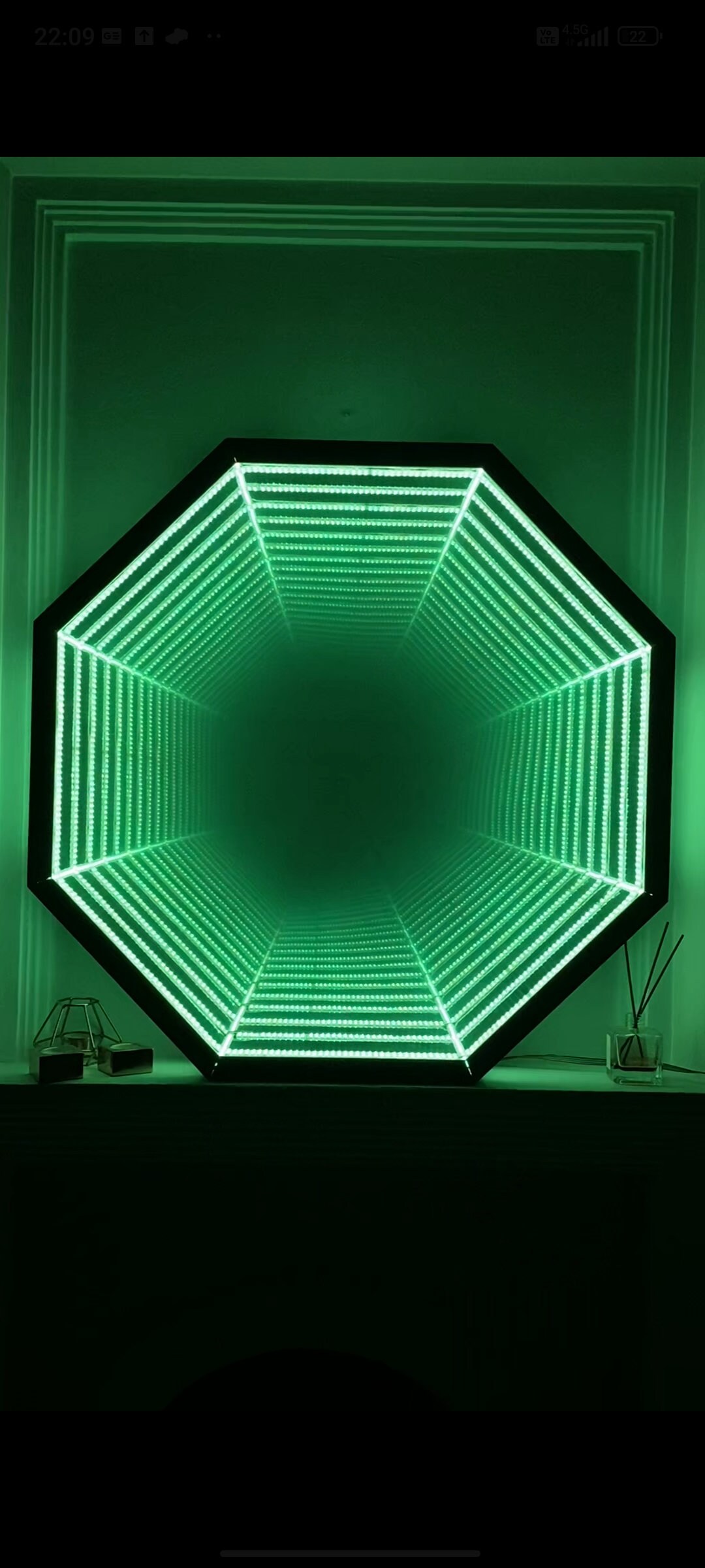 Infinity Mirror Octagon LED Wall Lamp Geometric RGB Colour - Etsy