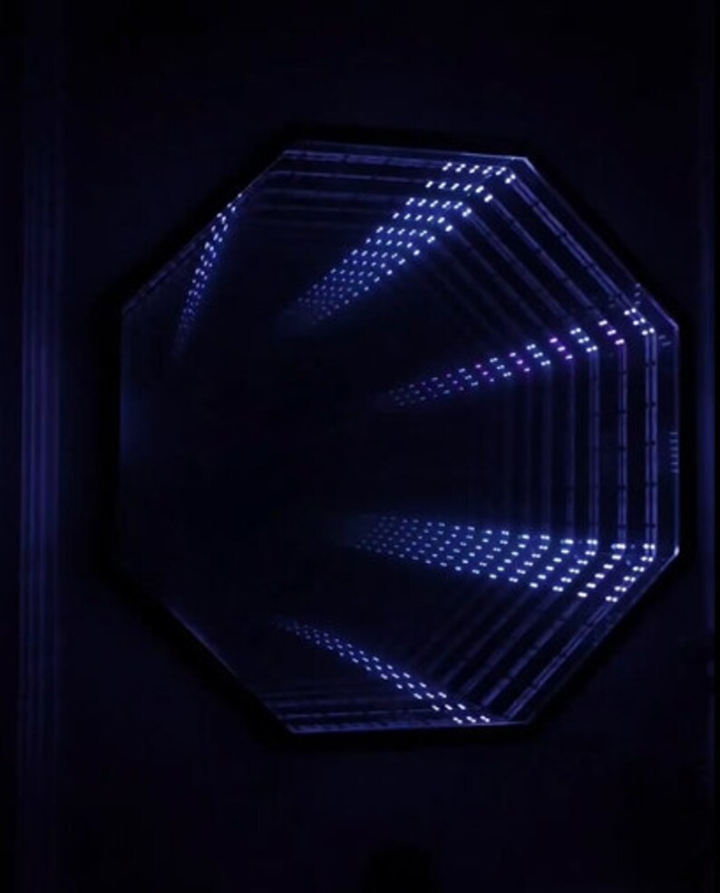 Infinity Mirror Octagon LED Wall Lamp, Animated RGB Colour Changing ...
