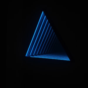 Infinity Mirror Triangle LED Wall Lamp, Geometric RGB Colour Changing ...