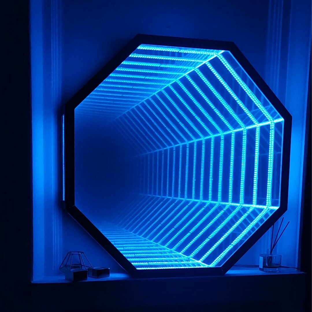 Infinity Mirror Octagon LED Wall Lamp Geometric RGB Colour - Etsy