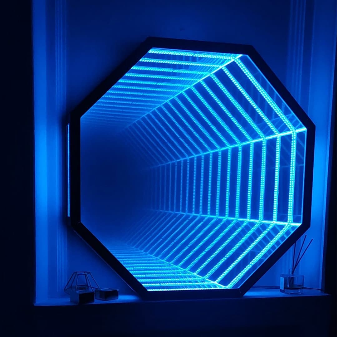 Infinity Mirror Octagon LED Wall Lamp Geometric RGB Colour - Etsy