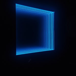 Infinity Mirror Square LED Wall Lamp, Animated RGB Colour Changing Wall ...