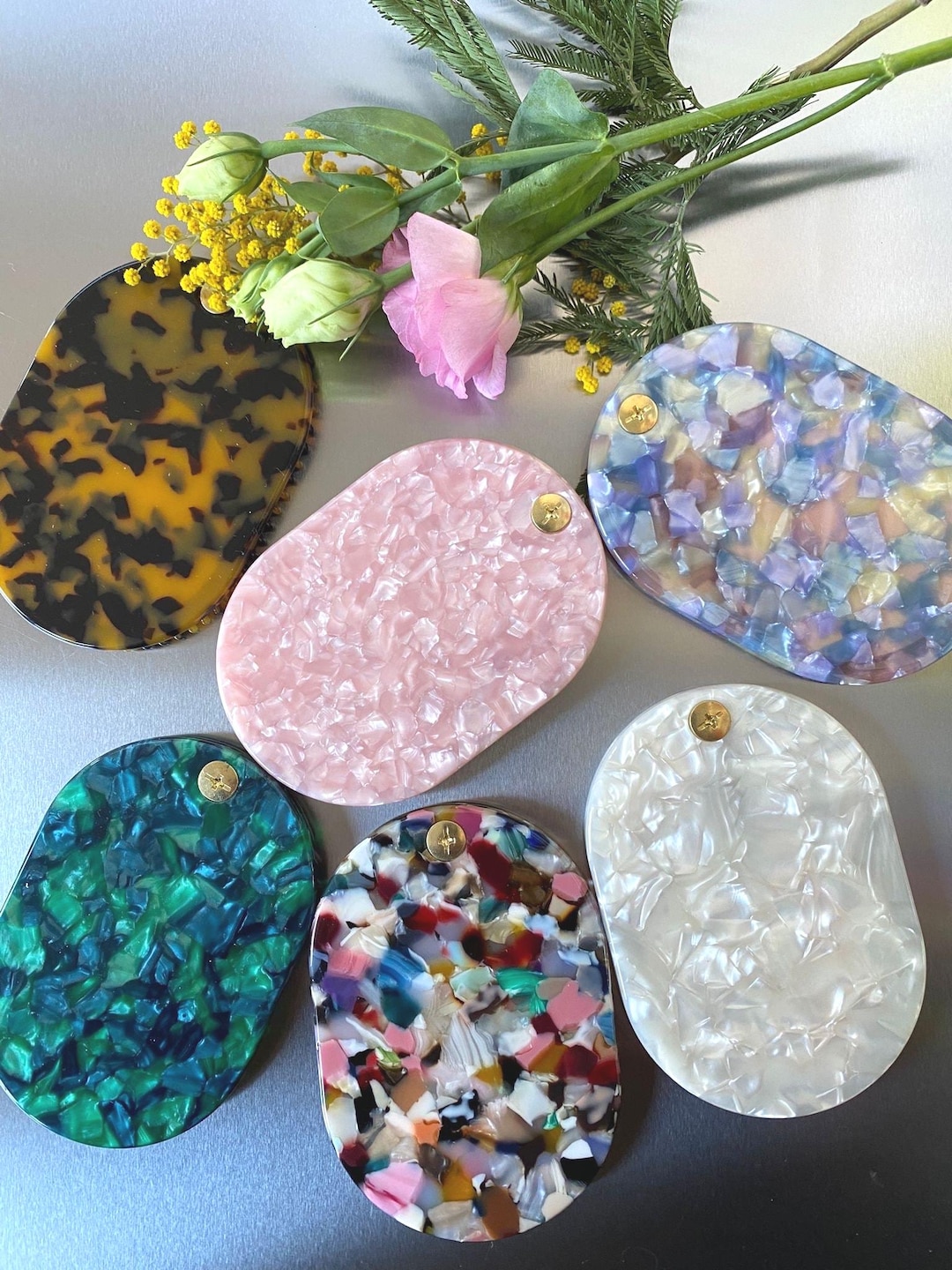 Compact Folding Mirror and Comb Set, Travel Vanity Gift, Bridesmaid or ...