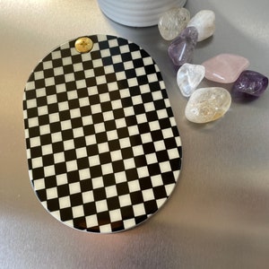 Retro Checkered Folding Mirror and Mini Slide Hair Comb Compact Set ...