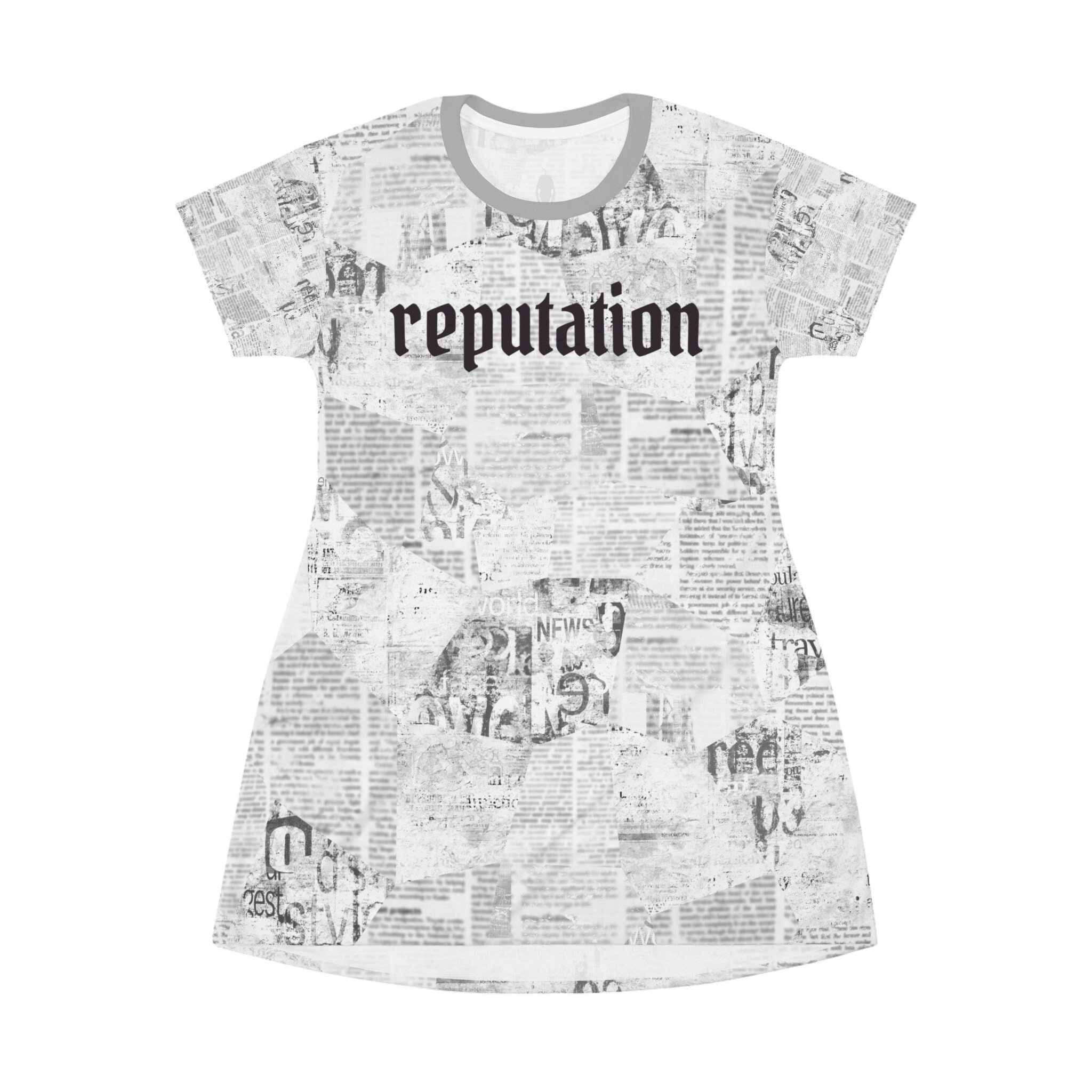 Reputation Album Tshirt Dress / Taylor Swift Dress / Newsprint - Etsy