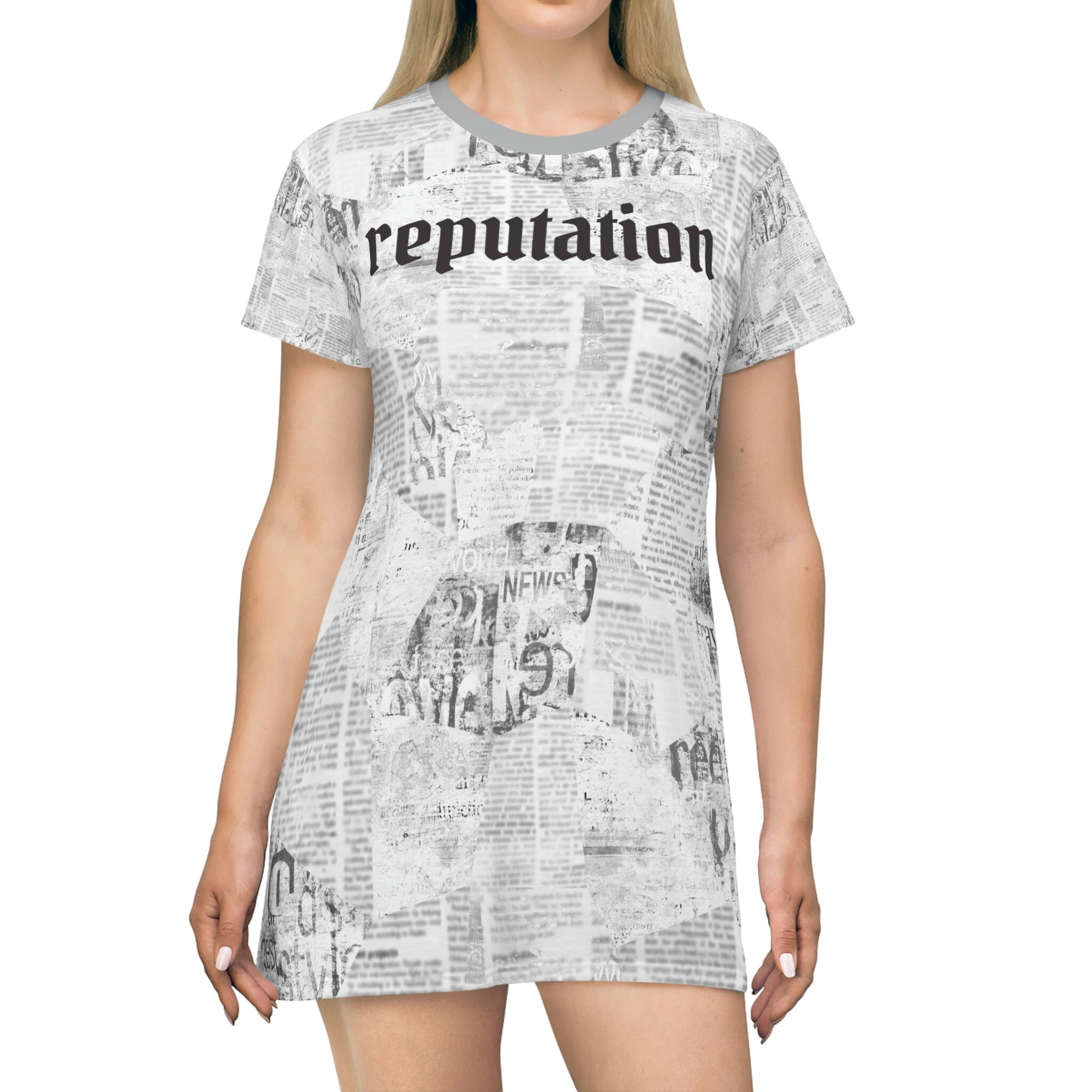 Reputation Album Tshirt Dress / Taylor Swift Dress / Newsprint - Etsy