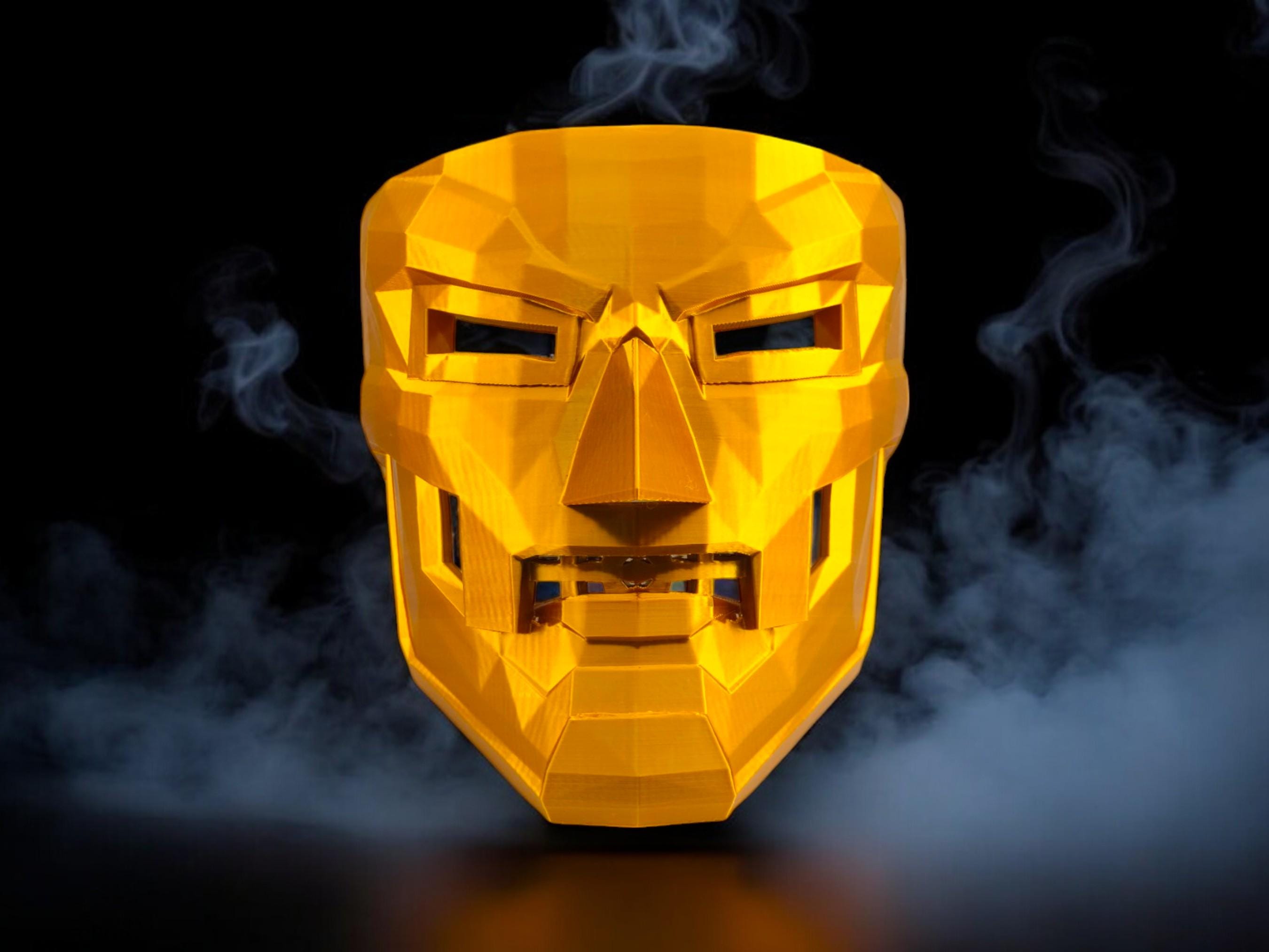 3D Printed Gold Doom Slayer Mask Party Mask 3D Printed Unique Halloween ...