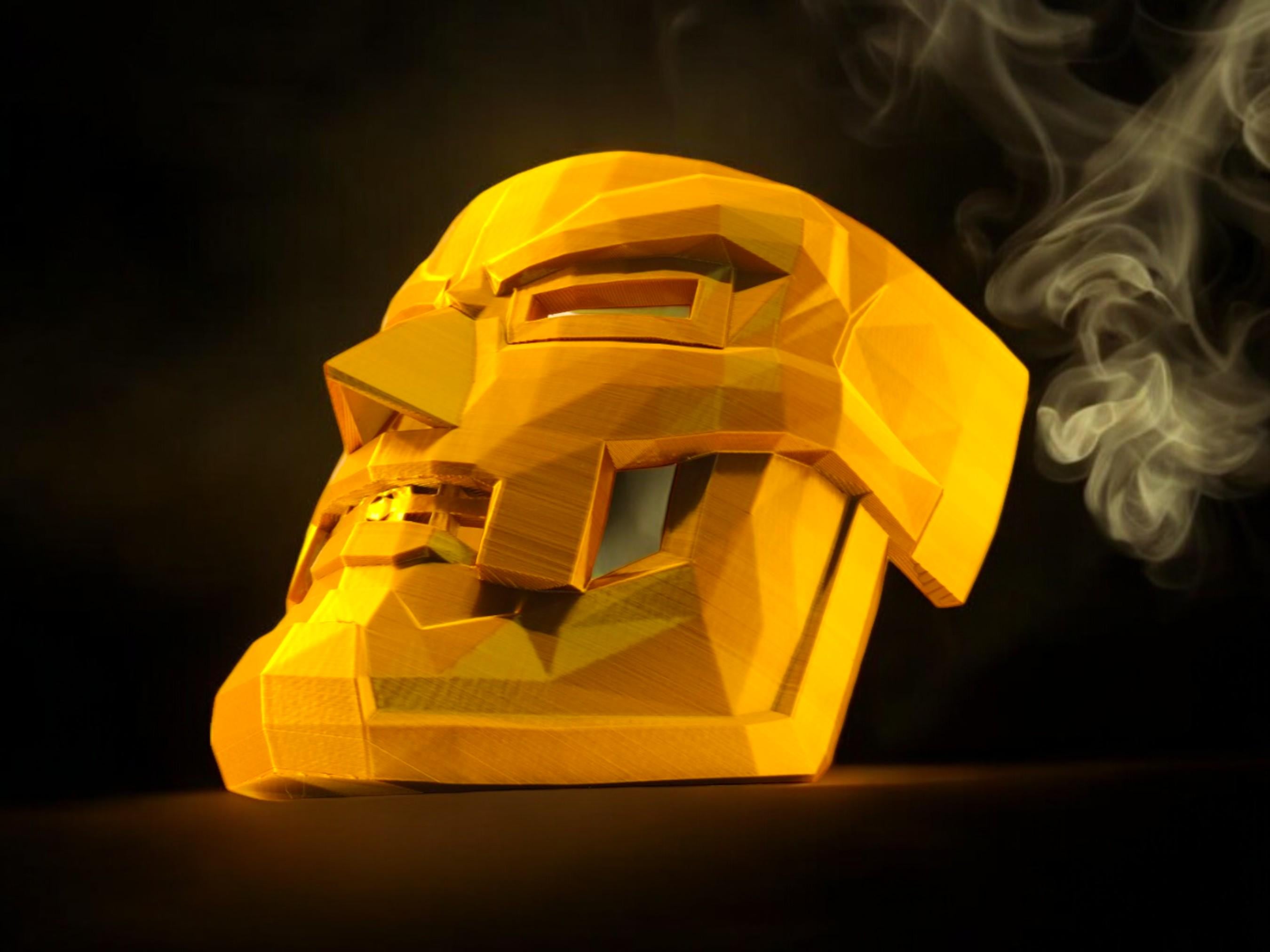 3D Printed Gold Doom Slayer Mask Party Mask 3D Printed Unique Halloween ...