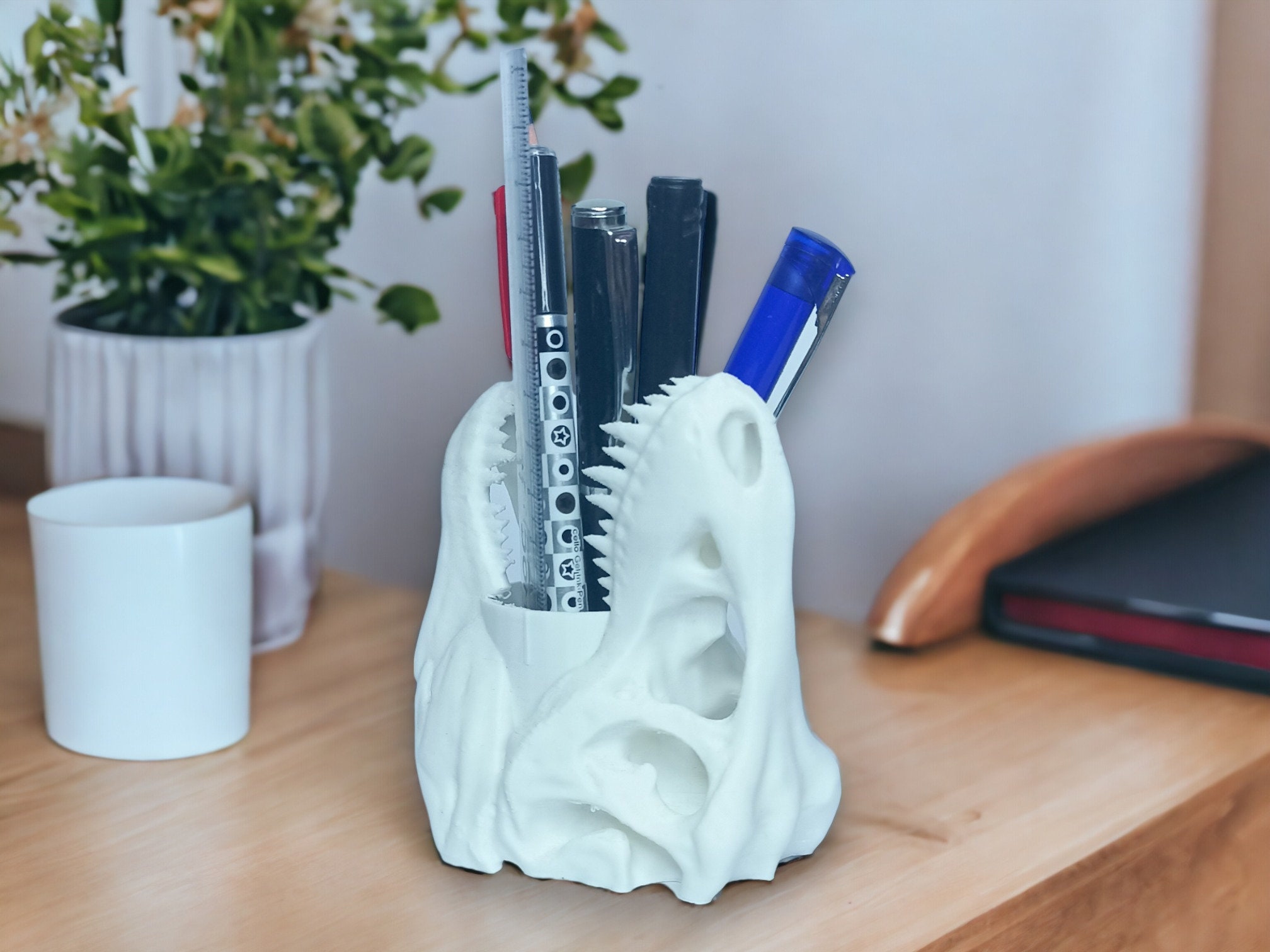 3D Printed T-rex Pen Holder: Jurassic Desk Organizer - Etsy