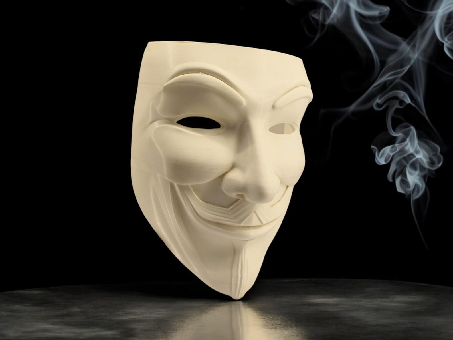 Anonymous Mask - 3D Printed Guy Fawkes White Mask for Protests, Cosplay ...