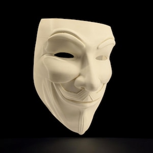 Anonymous Mask - 3D Printed Guy Fawkes White Mask for Protests, Cosplay ...
