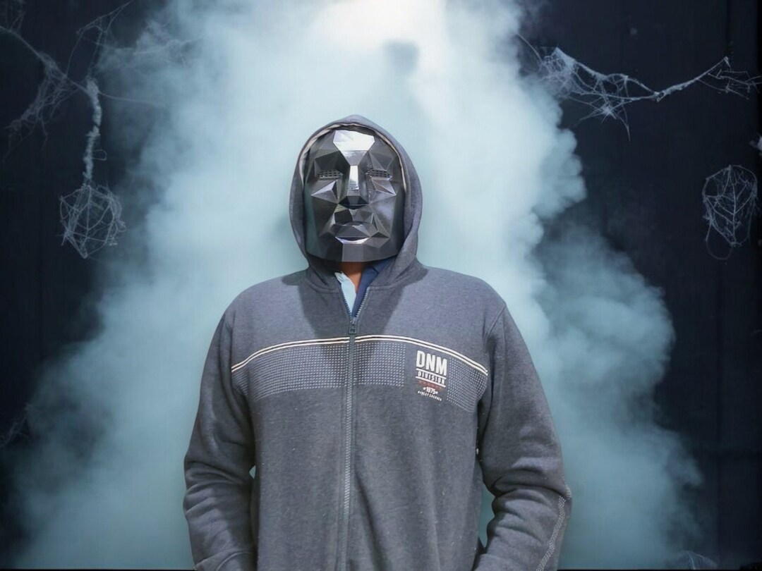 Unique Cosplay Costume Front Man Mask black Squid Game Almost Covers ...