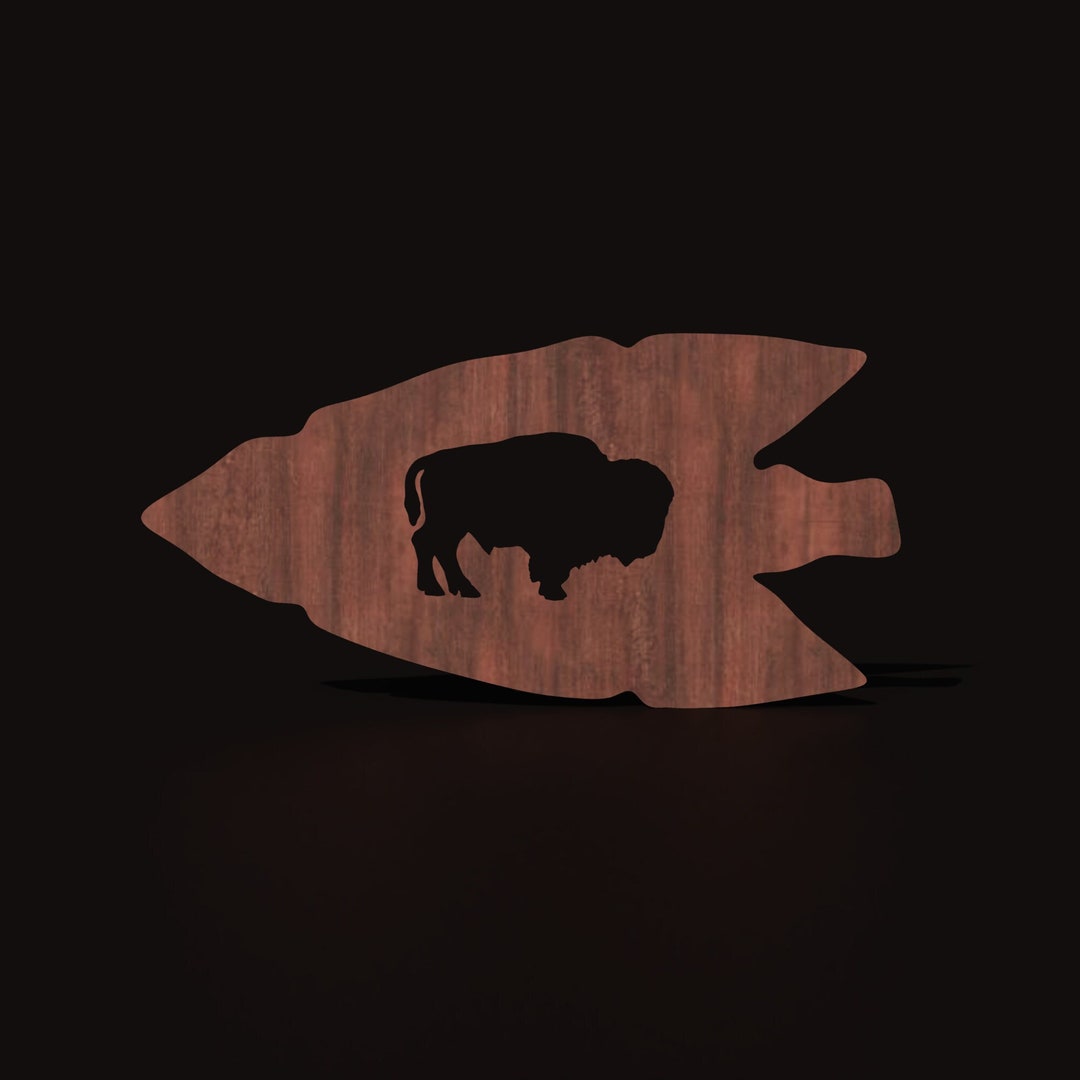 DXF SVG Arrowhead Bison Wall Art Decor Logo Vinyl Sticker T-shirt CNC ...