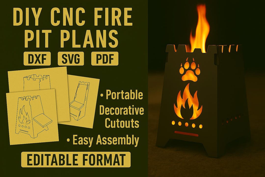 DXF 14" Tall Wood Stove Flat Pack – Cnc-ready Digital Download - Etsy