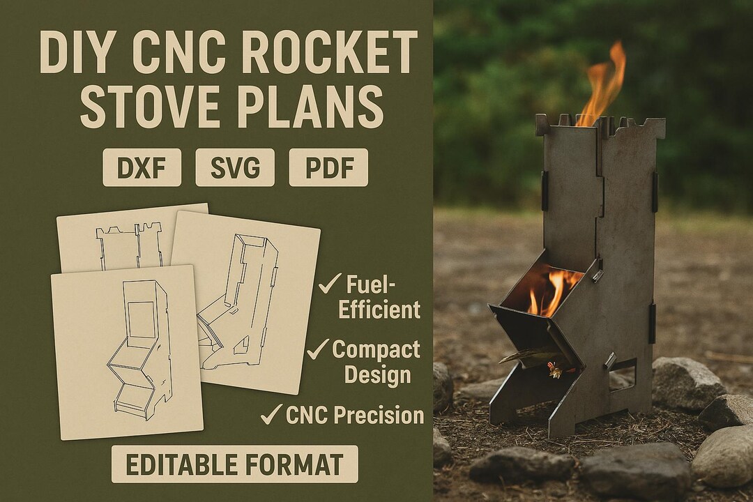 DIY CNC Rocket Stove Plans – High-efficiency Outdoor Cooking Stove - Etsy