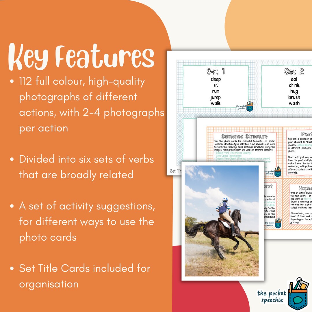 112 Verb Flash Cards Real Photo Pictures Kids Educational Special ...