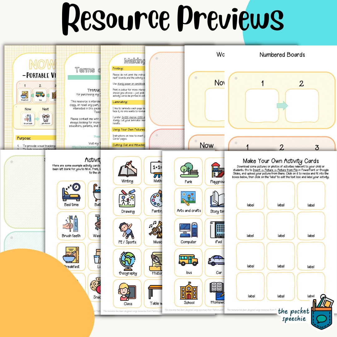 Now and Next and Then Visual Timetable Aid for Kids and Children PDF ...