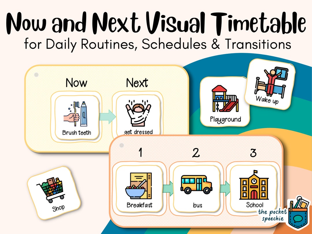 Now and Next and Then Visual Timetable Aid for Kids and Children PDF ...
