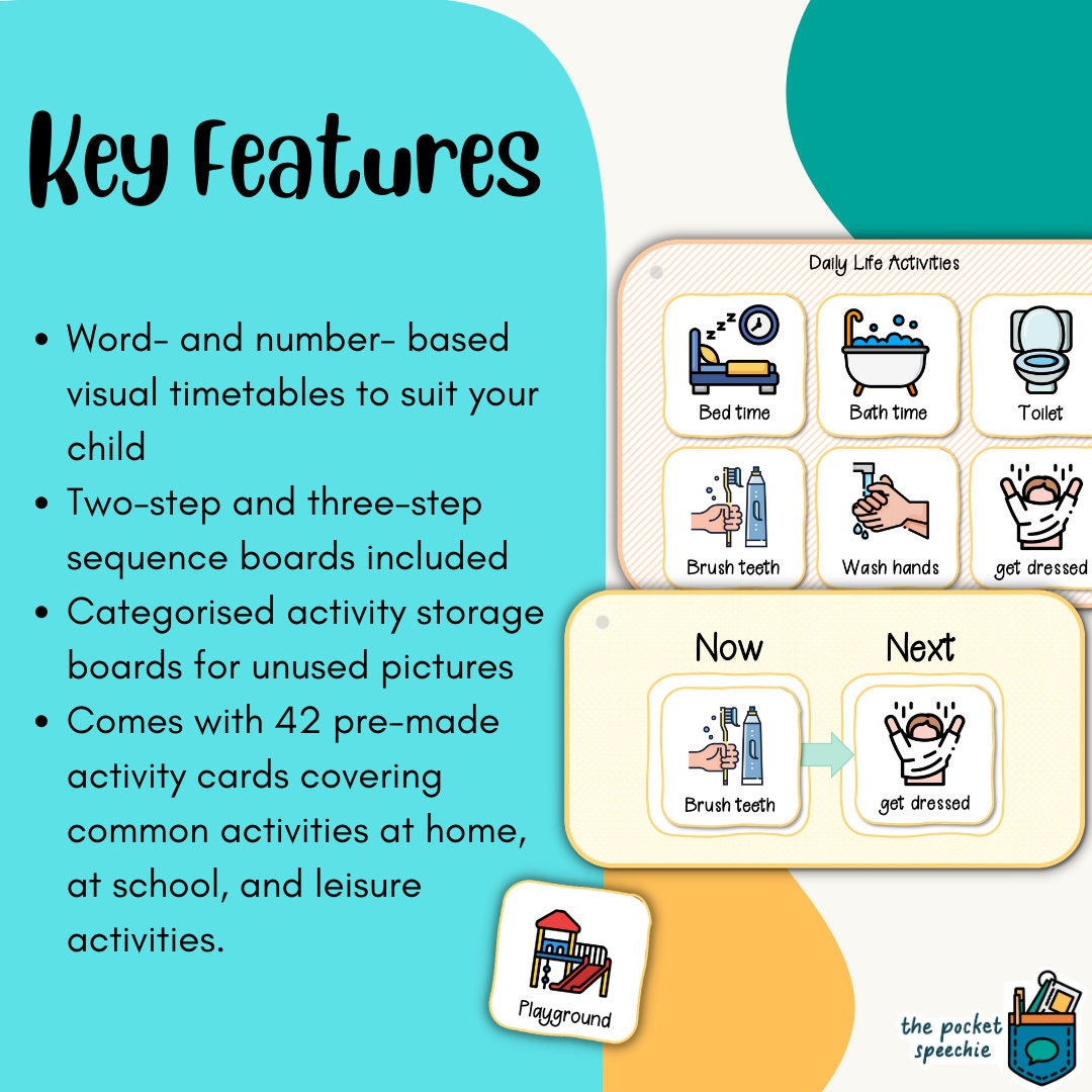 Now and Next and Then Visual Timetable Aid for Kids and Children PDF ...