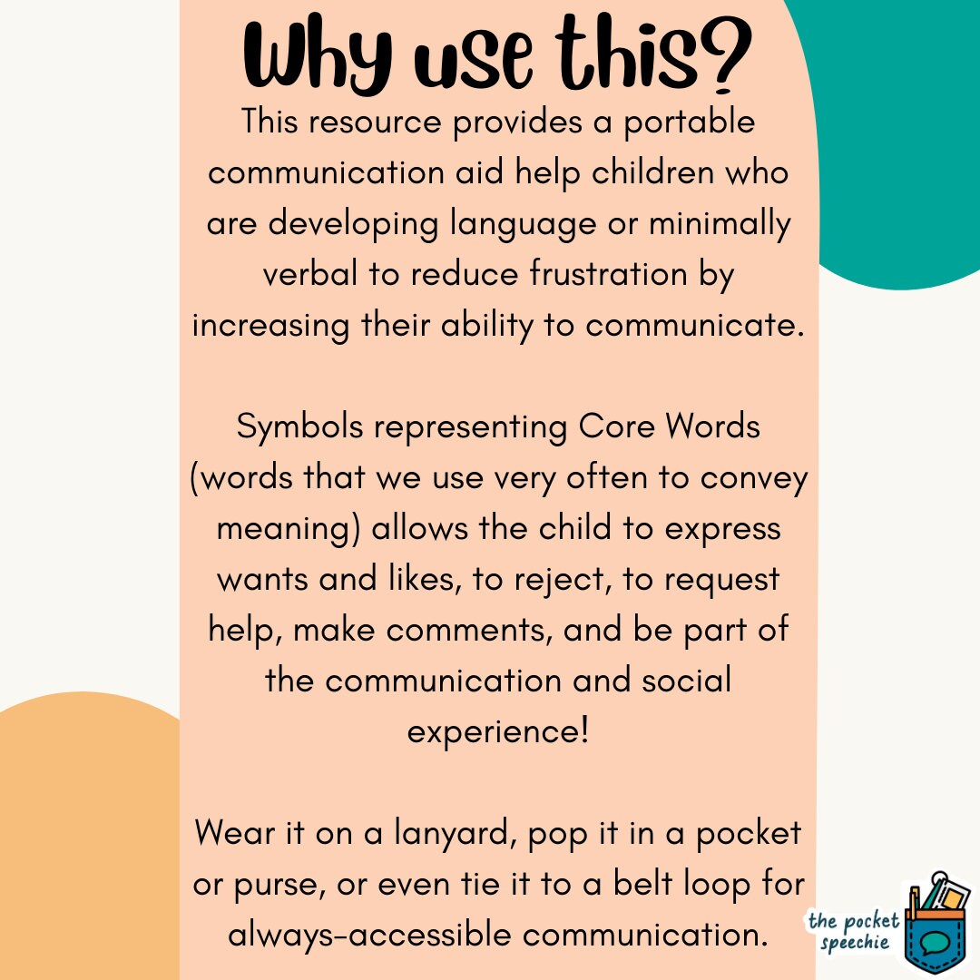 Mini Communication AAC Board for Basic Needs Kids, Lanyard/pocket Size ...