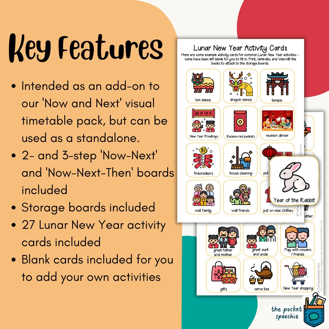 Lunar New Year Visual Timetable Aid for Kids and Children - Daily ...