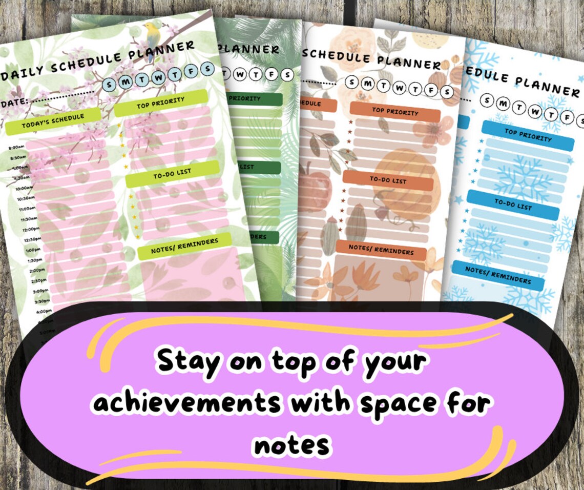Printable Daily Scheduler Instant Download to Print at Home - Etsy