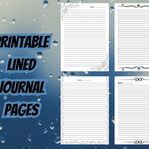 15 Printable Line Journal Pages, Templates for Journal Pages, Printable ...