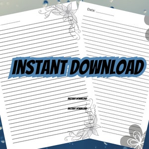 15 Printable Line Journal Pages, Templates for Journal Pages, Printable ...