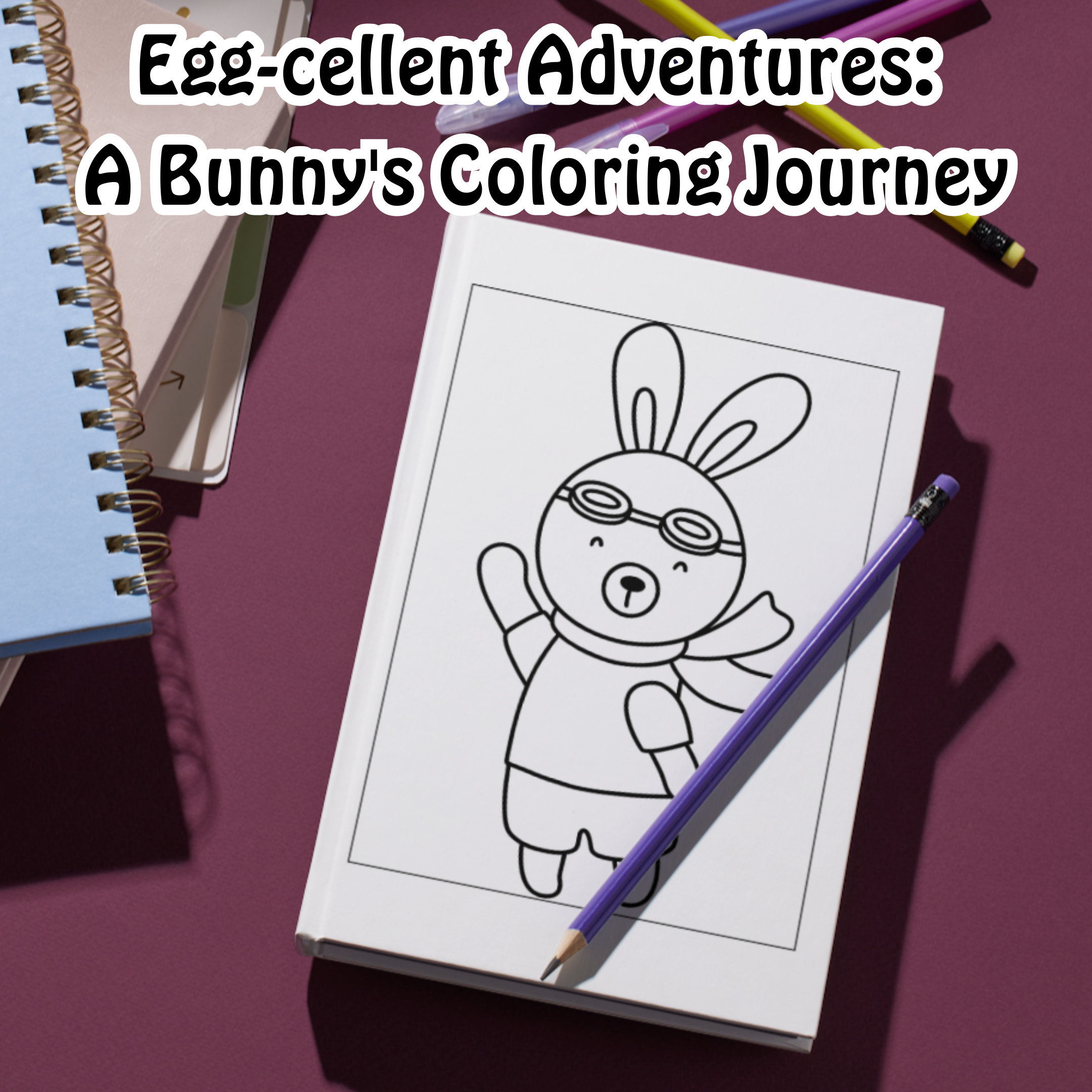 A5 Printable Coloring Book for Kids, 20 Pages of Eggs and Bunnies ...