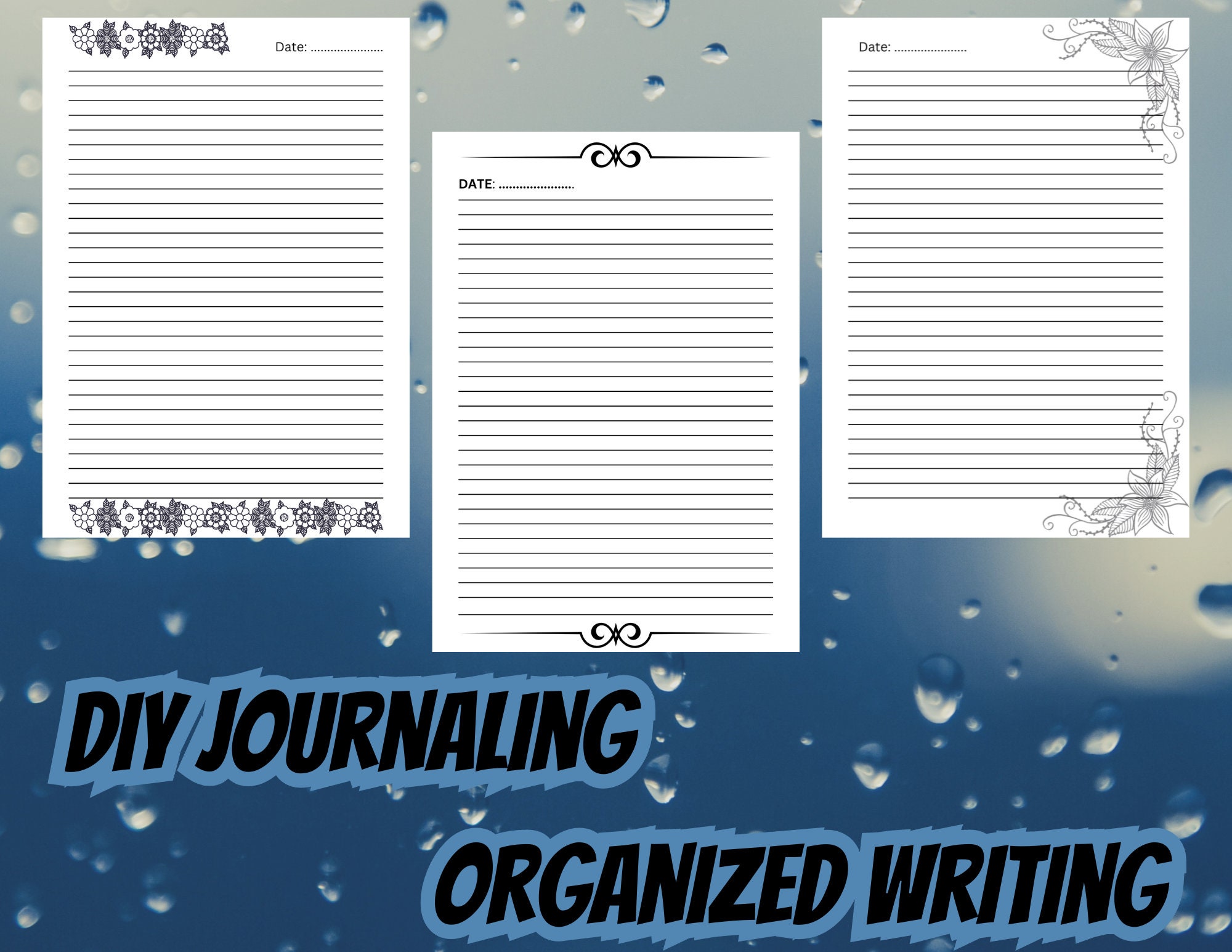 15 Printable Line Journal Notes Pages,templates for Journal Pages ...
