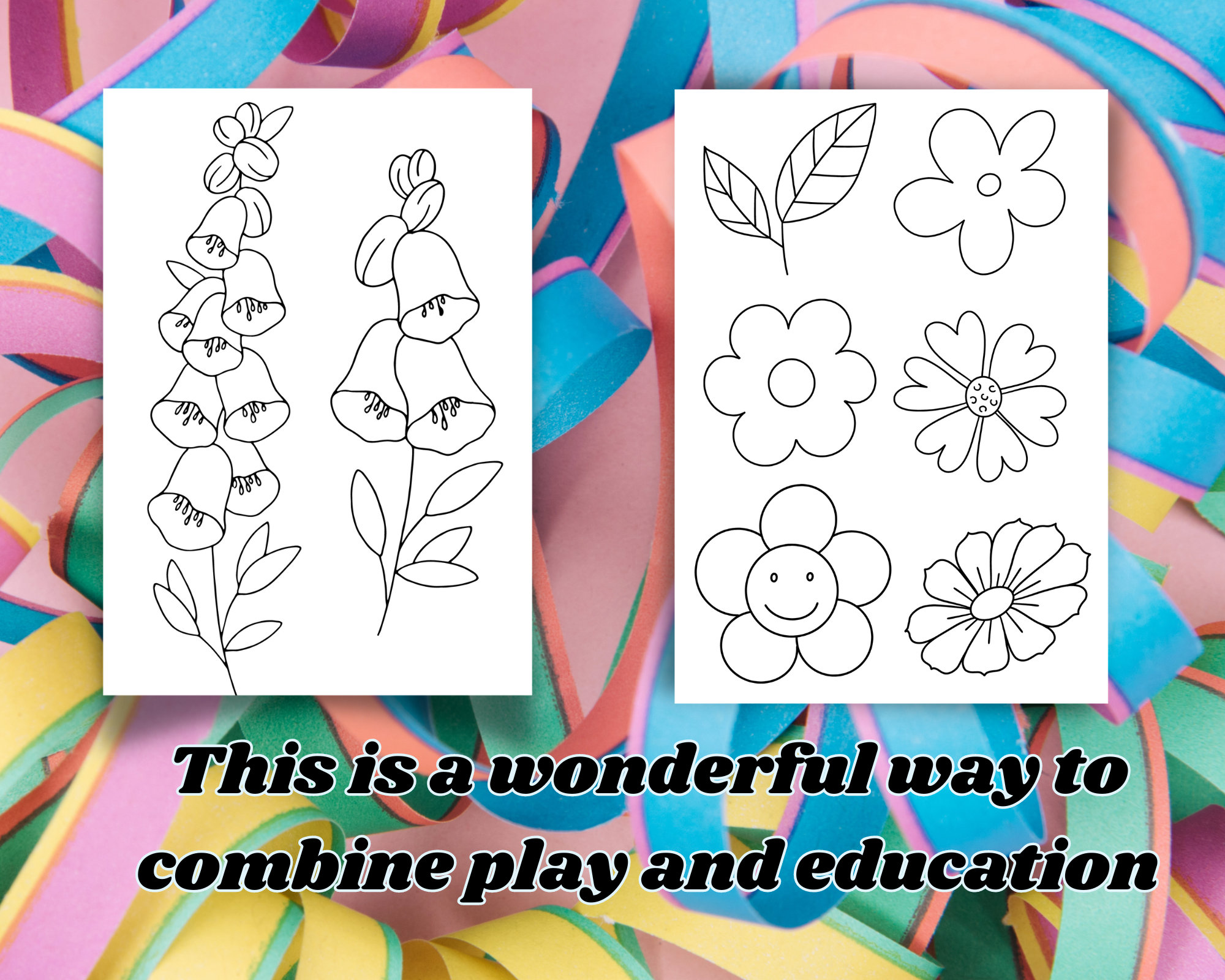 Coloring Pages Ready to Print and Color, Flowers Designs for KIDS - Etsy