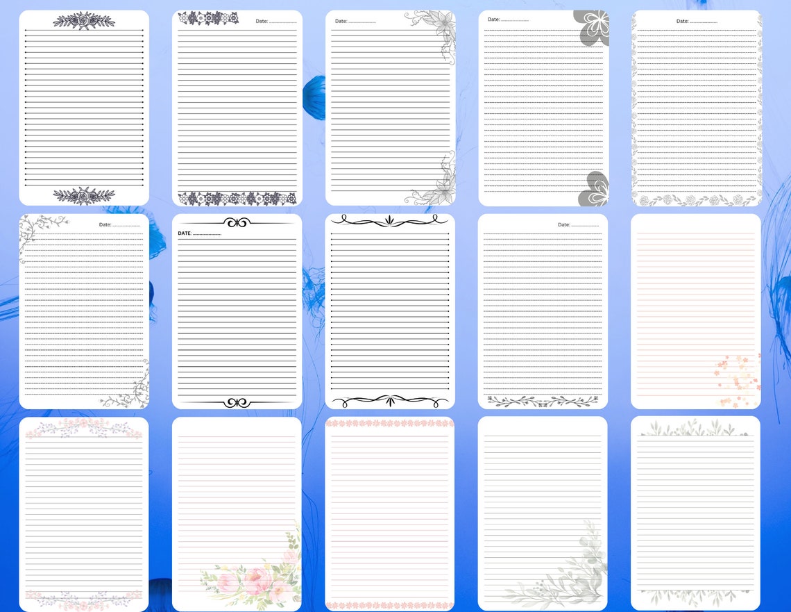 15 Printable Line Journal Pages Templates for Journal Pages - Etsy