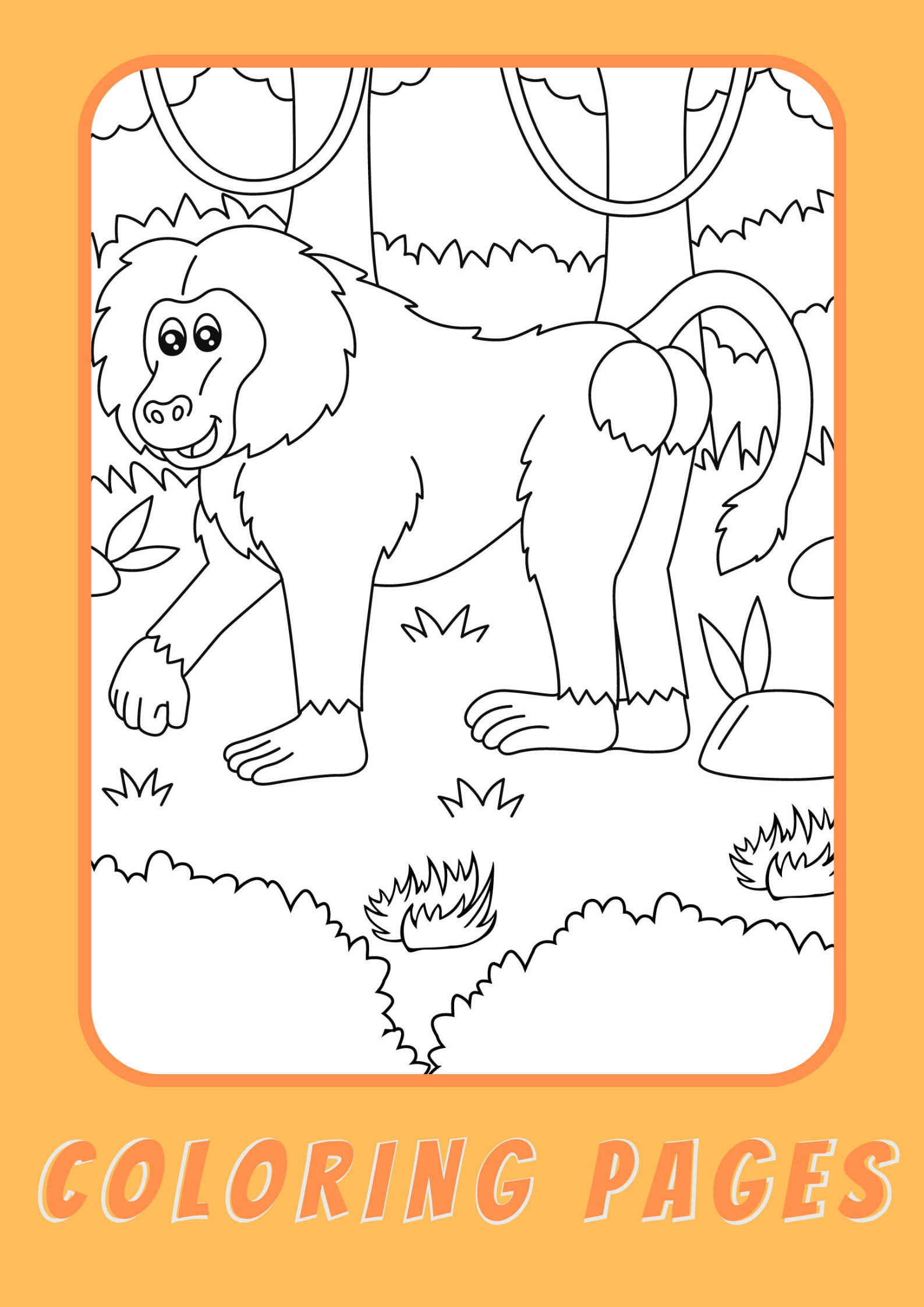 Printable COLORING PAGES for Kids, Funny Animals, Digital Download ...