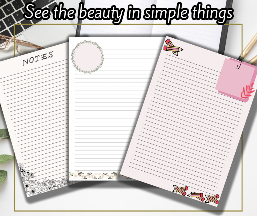 A5 Printable Lined Journal Pages, Templates for Journal Pages ...