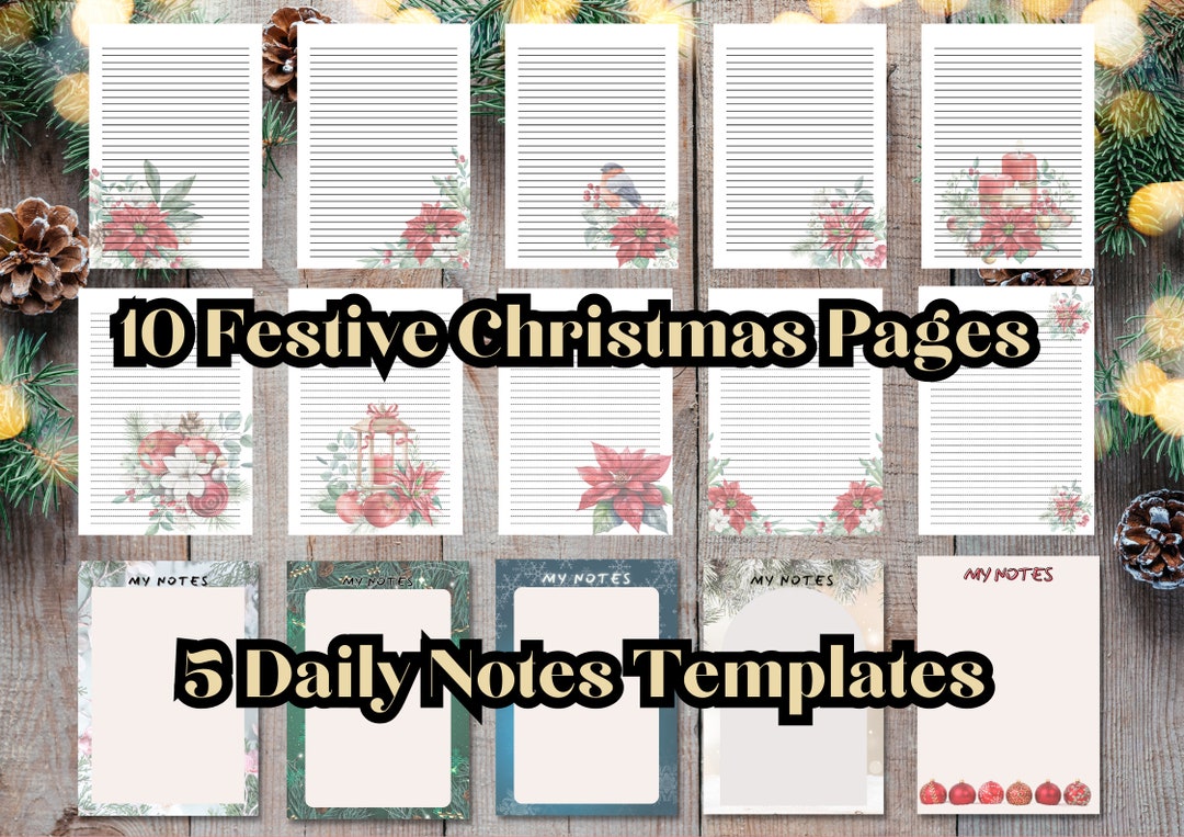 Printable Line Journal Pages Bundle Notes and Daily Planner BONUS ...