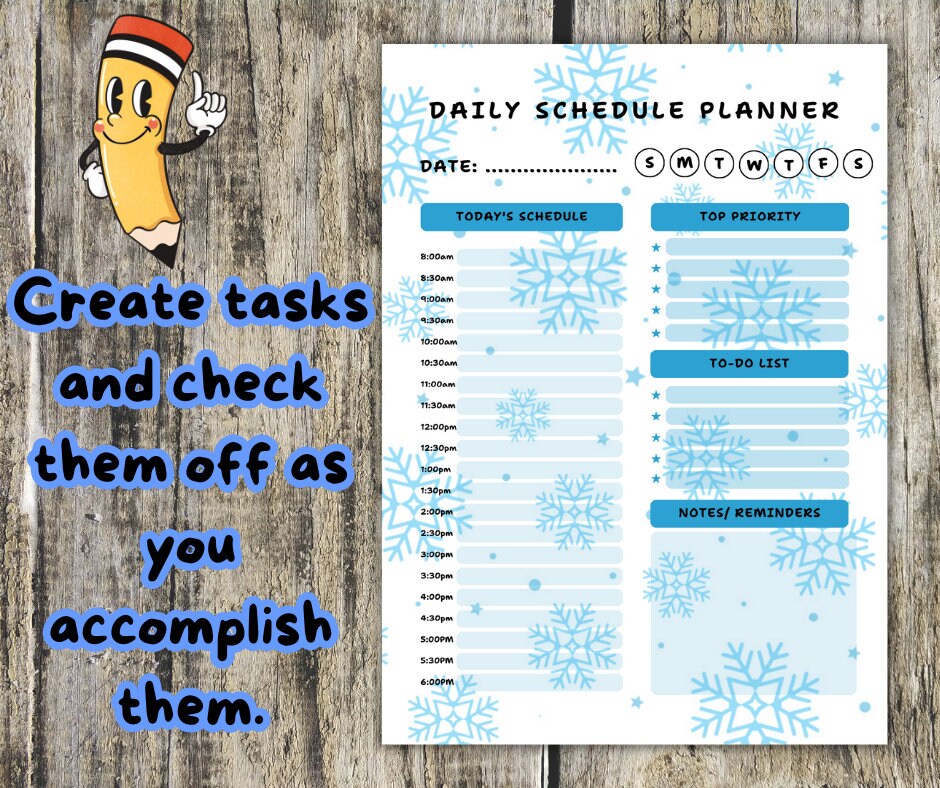 Printable Daily Scheduler Instant Download to Print at Home - Etsy