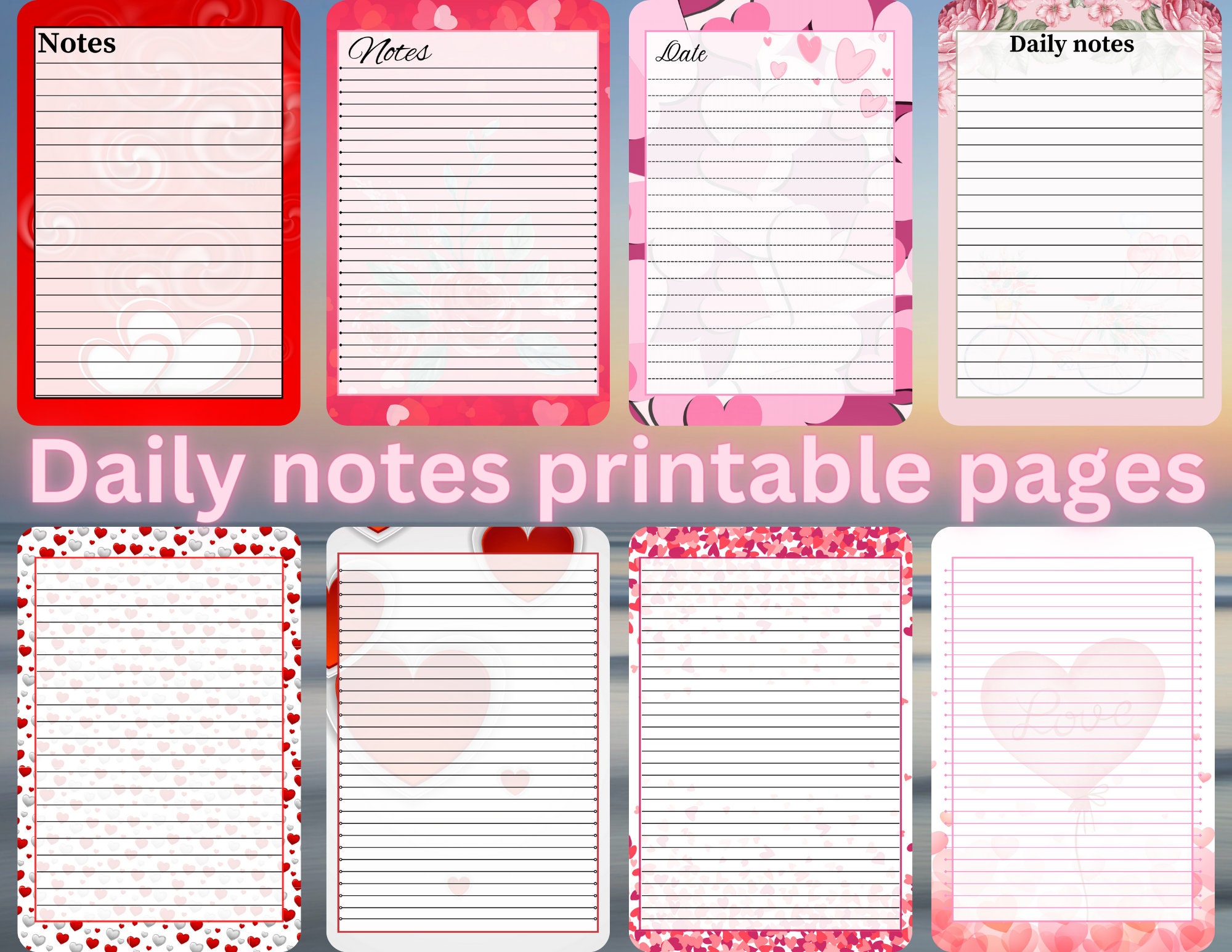20 Printable Line Journal, Templates for Journal Pages, Printable Lined ...