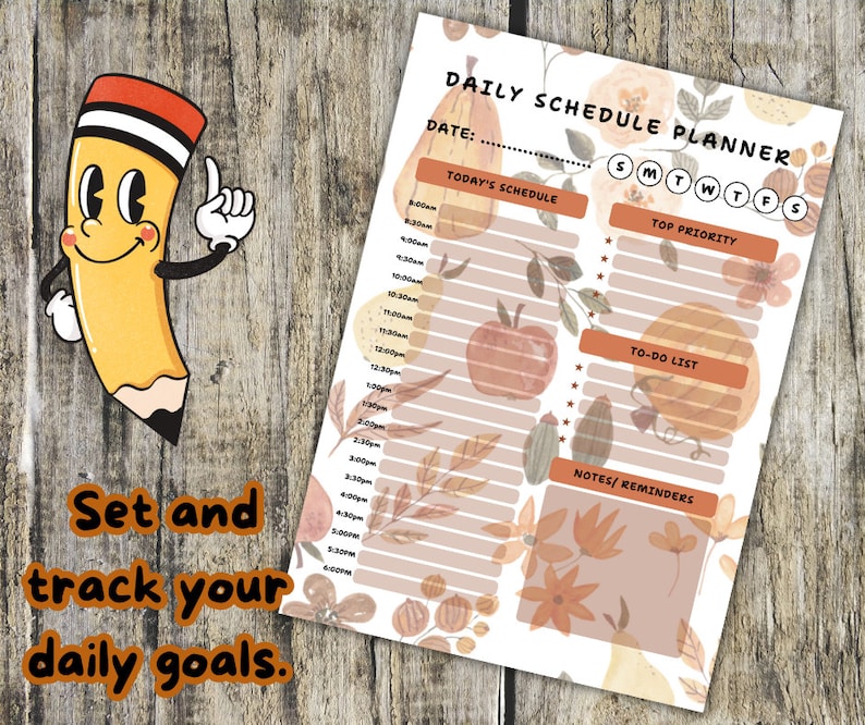 Printable Daily Scheduler Instant Download to Print at Home - Etsy