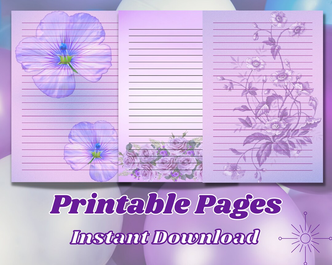 Printable Line Journal Pages, Templates for Journal Pages, Printable ...