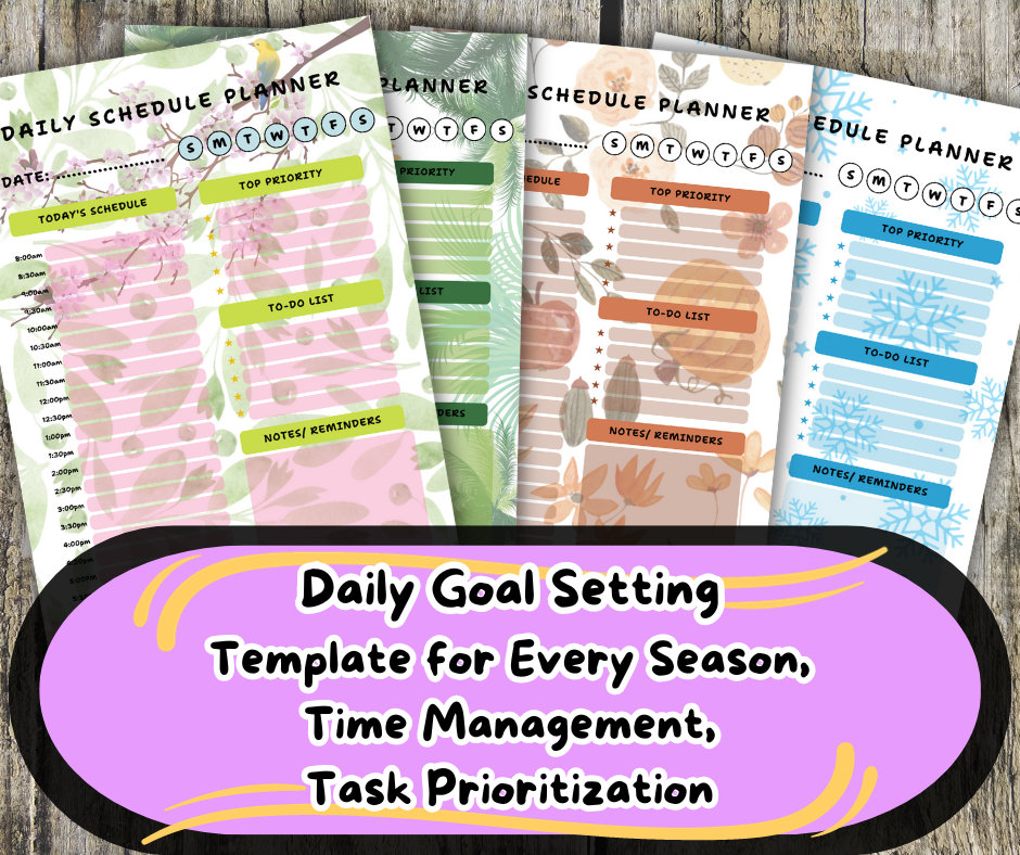 Printable Daily Scheduler Instant Download to Print at Home - Etsy