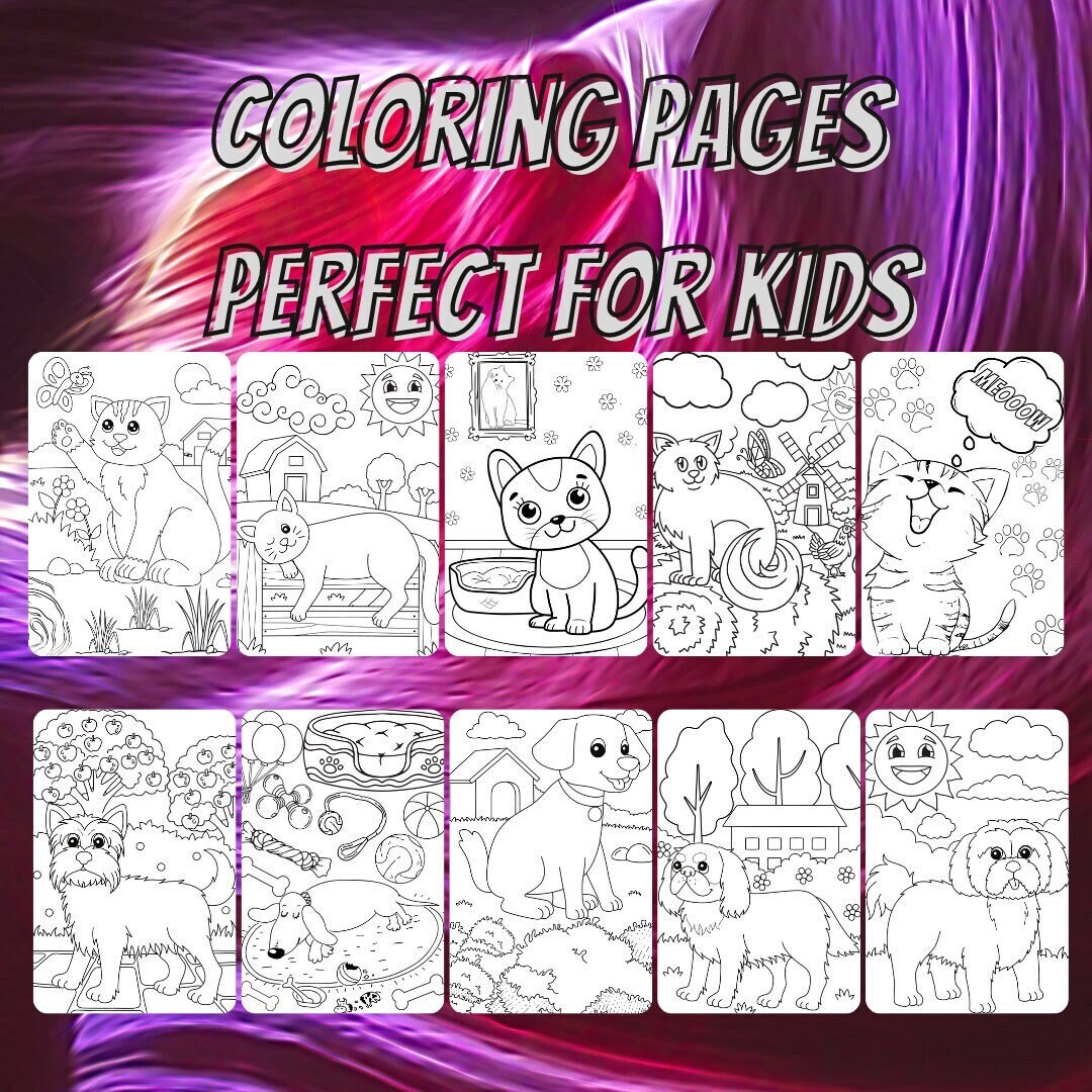 Ready to Print Coloring Pages for KIDS Instant Download - Etsy Australia