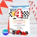 Need 4 Speed Birthday Invitation, Race Car Invitation, Speed Racer, 4 ...