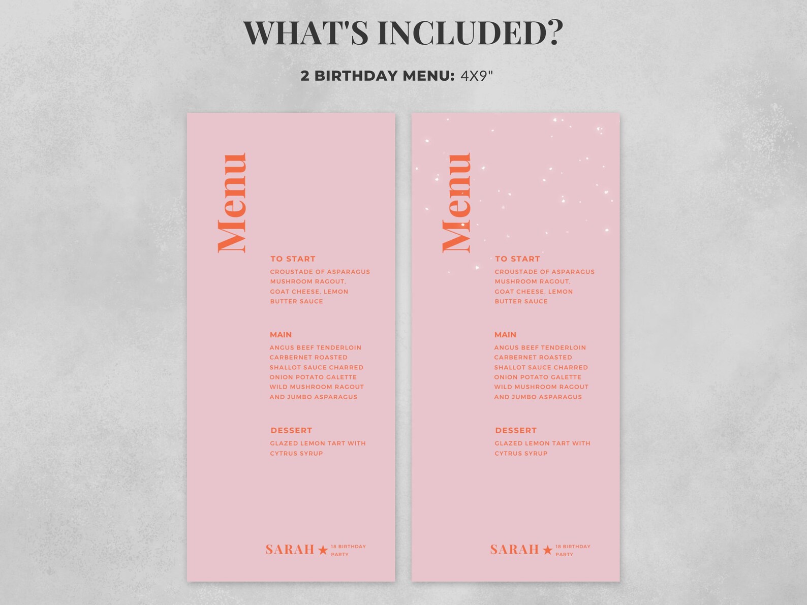 Elegant Pink Menu Template, Minimalist Wedding Dinner Menu, Birthday ...