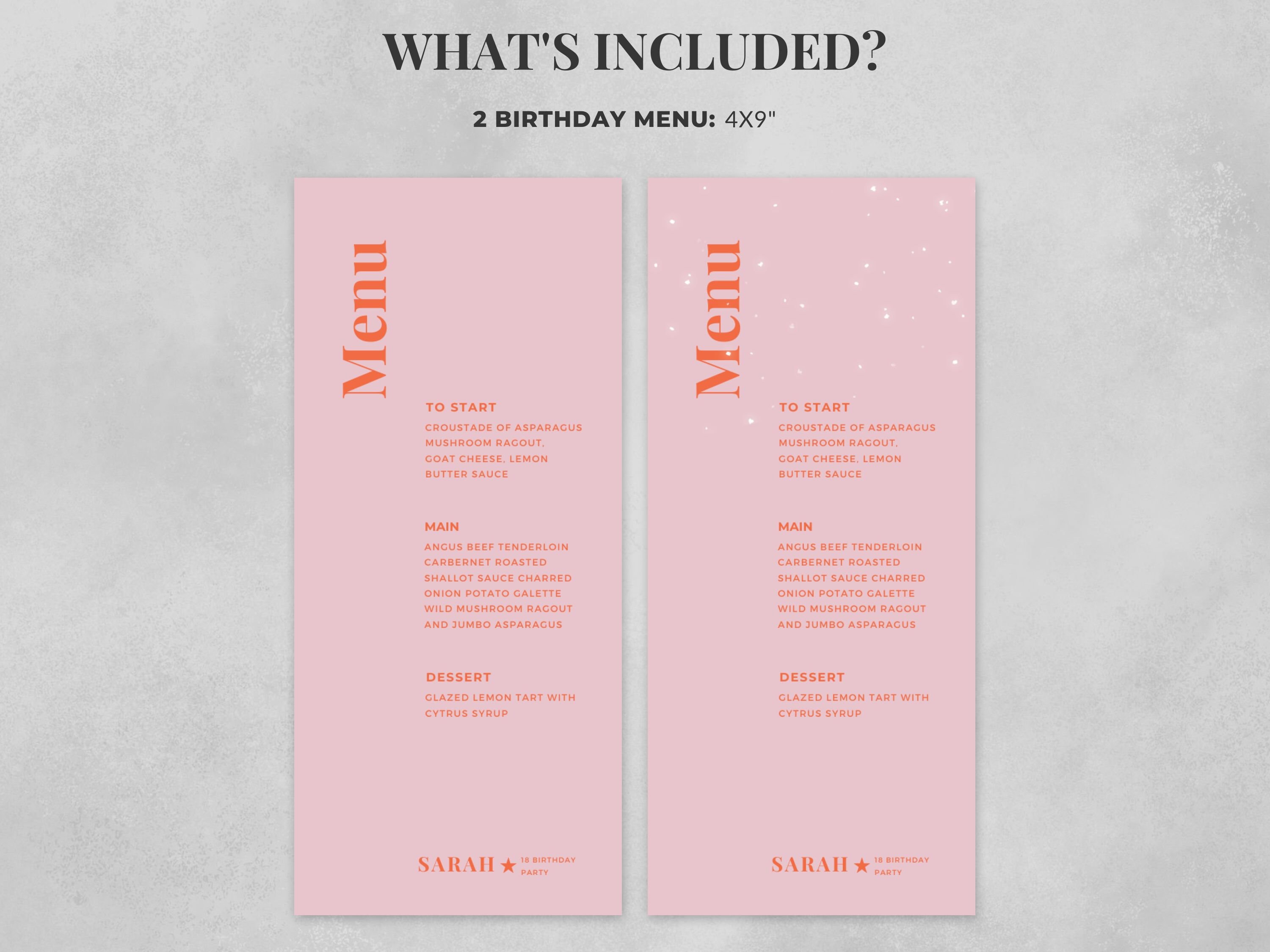Elegant Pink Menu Template, Minimalist Wedding Dinner Menu, Birthday ...