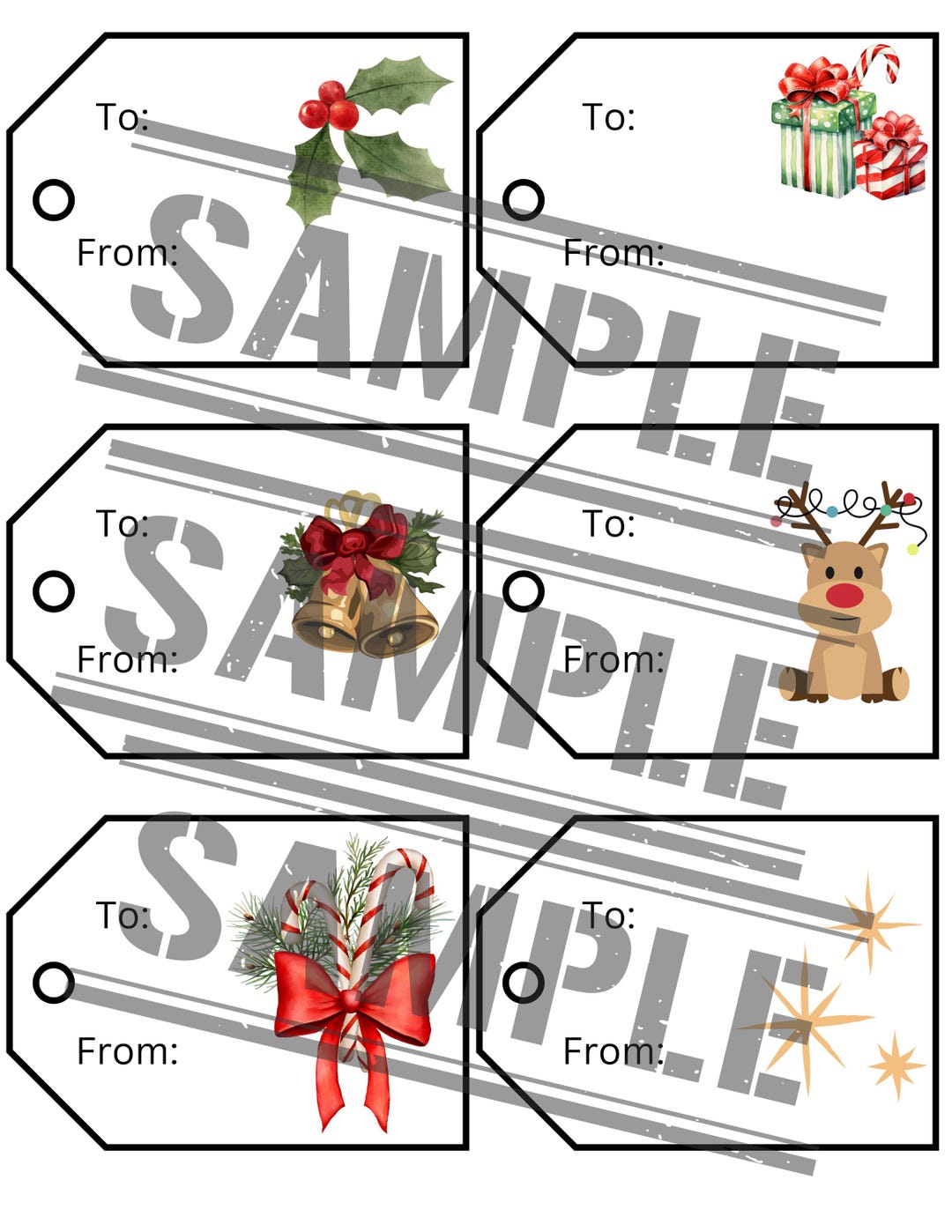 Printable Christmas Gift Tags Vintage Theme - Etsy