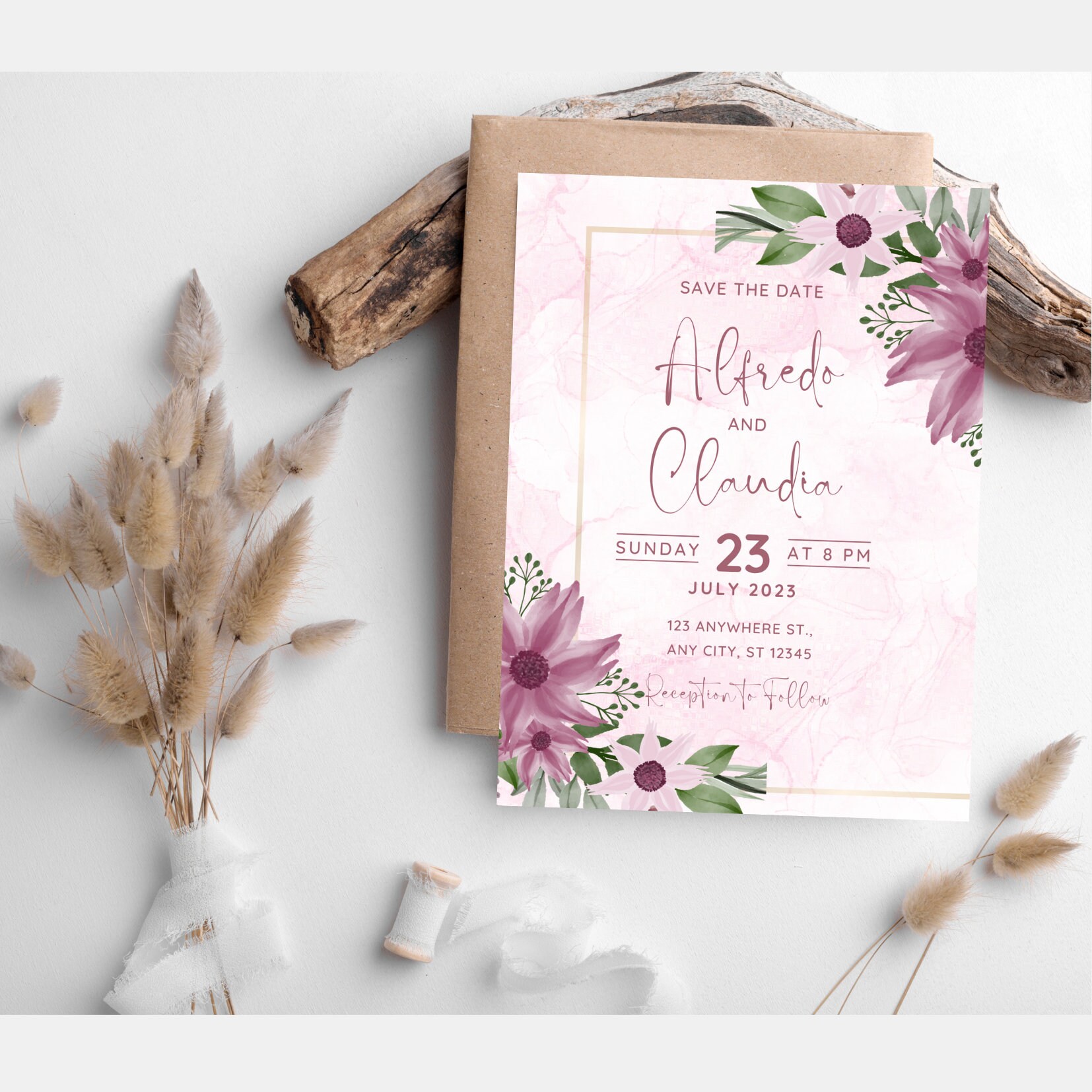 Editable Boho Baby Shower Invitation, Bohemian Baby Shower Invite, Boho ...