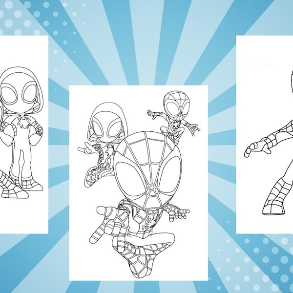 Spidey and His Amazing Friends Coloring Pages - Etsy Spidey and His Amazing Friends Coloring Pages - Etsy